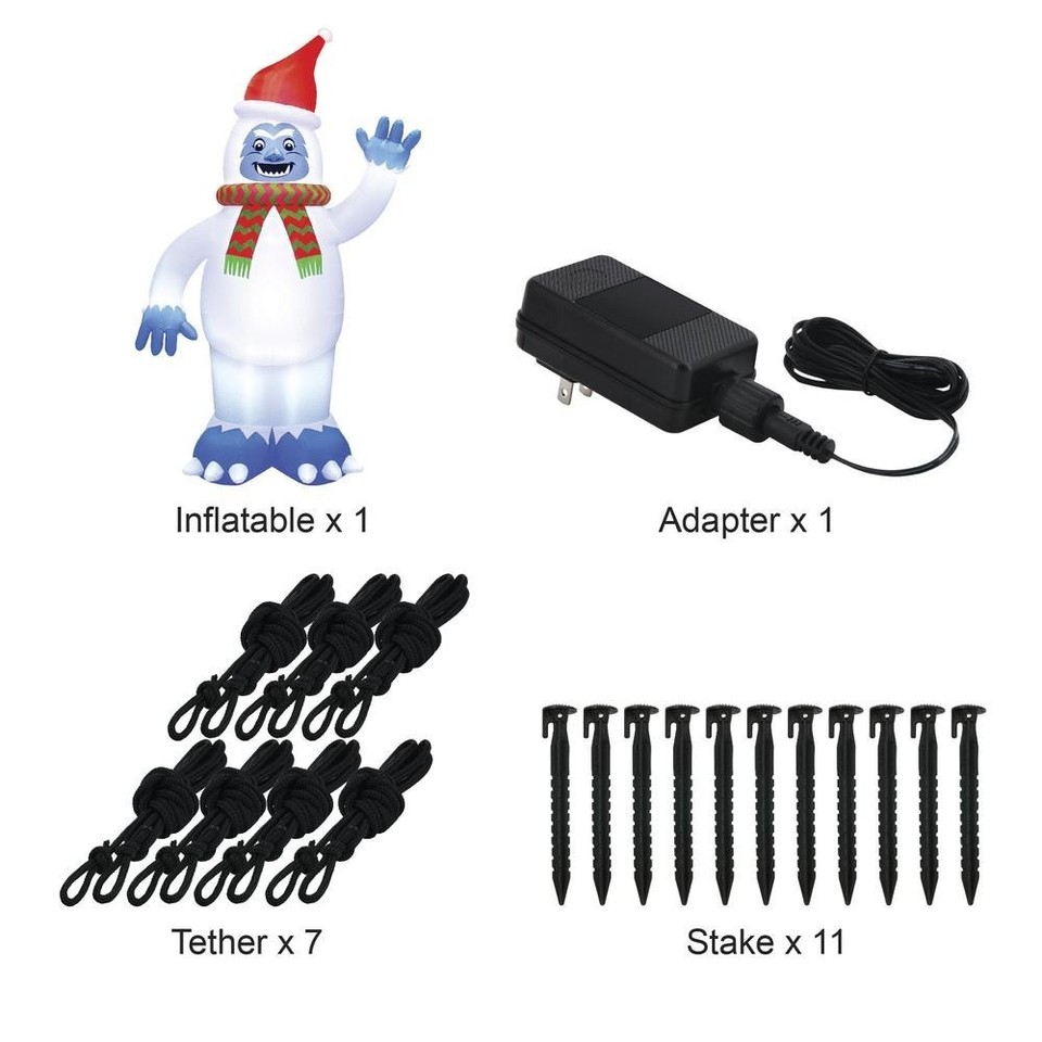 20' LED Giant Yeti w/ Santa Hat Christmas Inflatable Outdoor Yard ...