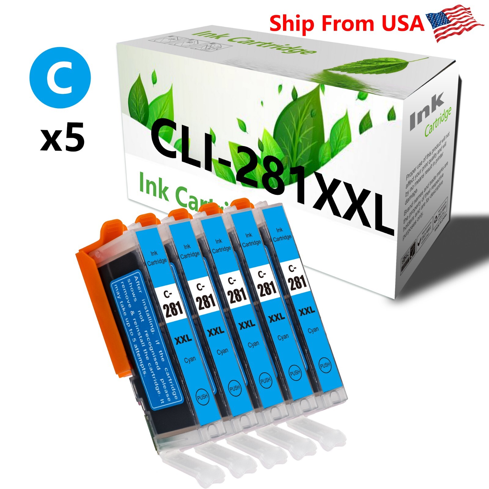 (5 Pack,Cyan) CLI 281XXL Ink Cartridge CLI-281XXL for PIXMA TS8300 | eBay