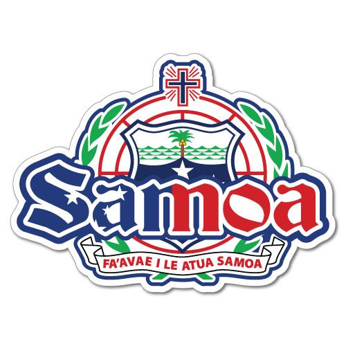 Samoa Coat Of Arms Islander Samoan Sticker Flag Bumper Water Proof ...