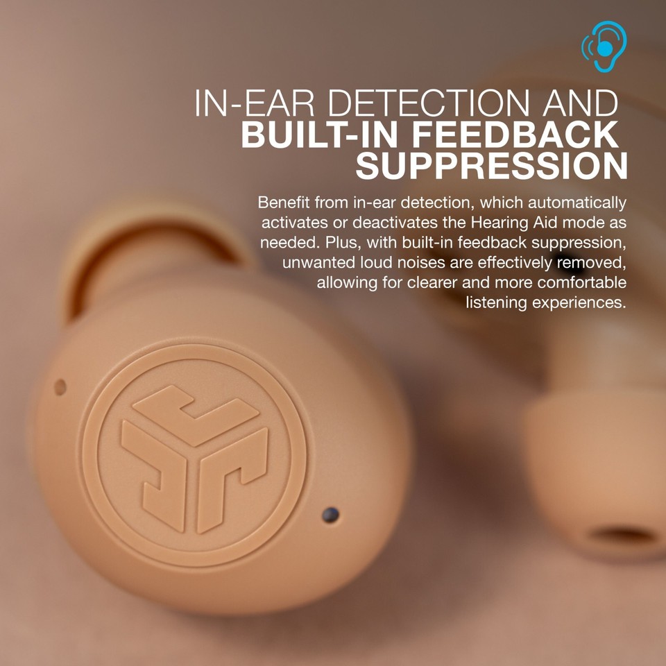 Hearing Aids JLab Hear OTC & Bluetooth Earbuds, 4 Presets Modes ...