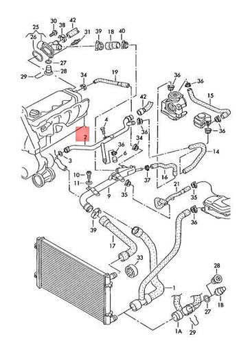 Genuine AUDI VW SKODA A4 Avant S4 quattro A6 Coolant Pipe Return ...