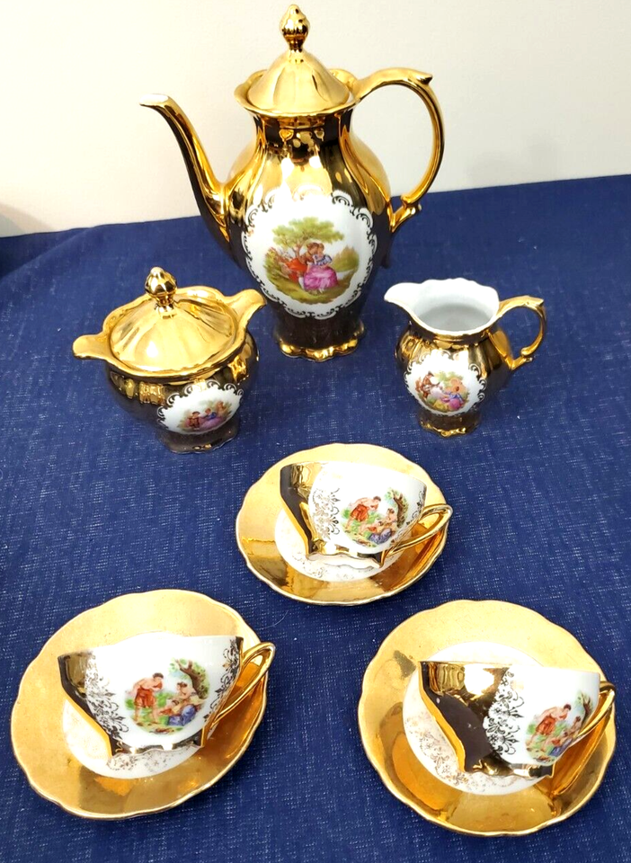 Vintage Rare Porcelain STW Bavaria Gold Tea Set 11 Piece Made in ...