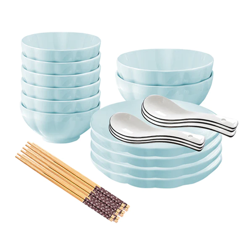 Light Blue Ceramic Dinnerware Set Of 12C | eBay
