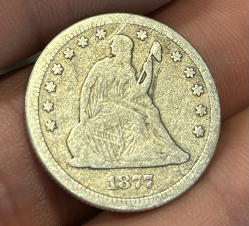 1877 US Seated LIBERTY SILVER Quarter BEAUTIFUL Old US Coin! | eBay