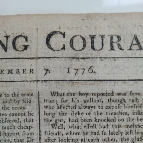 Original 1776 British Newspaper - American Revolutionary War - Colonies ...