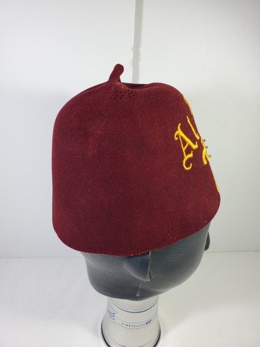 VINTAGE SHRINER MASONIC FEZ AL KADER RED CAP HAT W SWORD TASSEL HOLDER ...