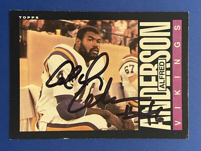 ALFRED ANDERSON Signed ROOKIE 1985 Topps #90 Vikings Baylor Bears ...