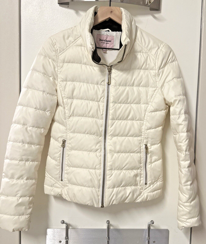 Juicy Couture Women Sze Small Quilted Full Zip Jacket Ivory J Zipper ...