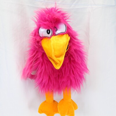 Hot Pink Crow Bird Hand Puppet Squawk Sound Fluffy Hair | eBay
