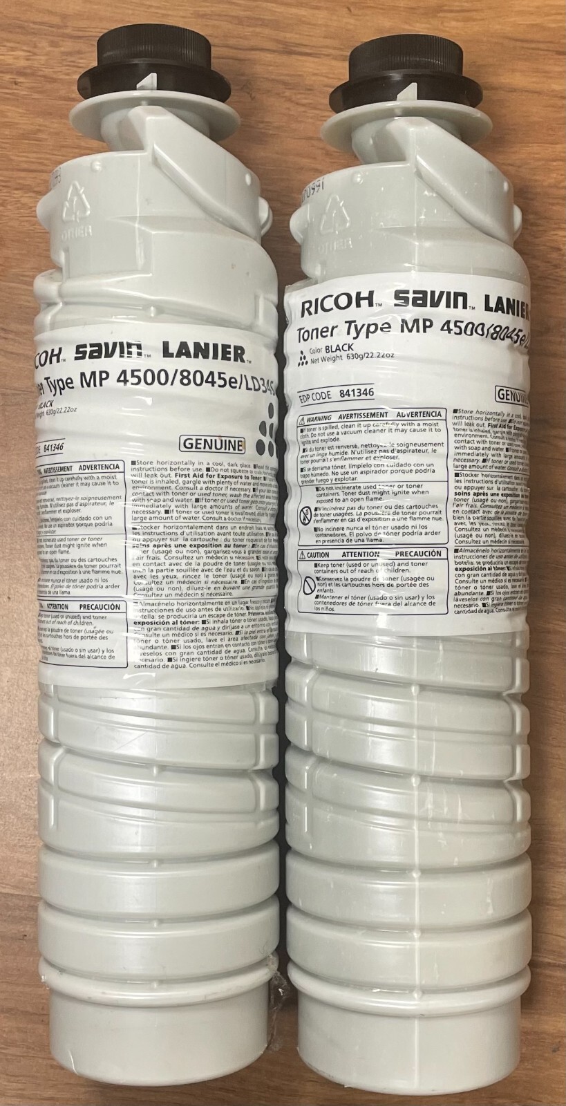 Lot of 2 New Genuine Ricoh 841346 black print cartridge toner MP4500 ...