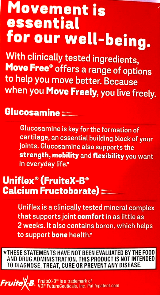 Schiff Move Free Advanced Glucosamine & FruiteX-B 200 Tablets EXP 11/2026 | eBay