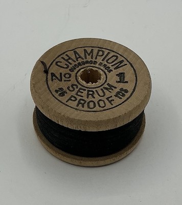 Vtg 25 yds Gudebrod Bros #1 Black Suture Silk Braided Thread Not ...