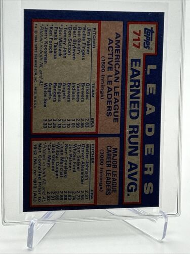 1984 Topps AL Active Career ERA Leaders Baseball Card #717 NM-Mint FREE ...