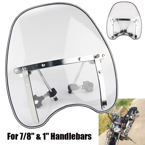 Universal 7/8" 1" Handlebar Motorcycle Clear Windshield Windscreen For ...