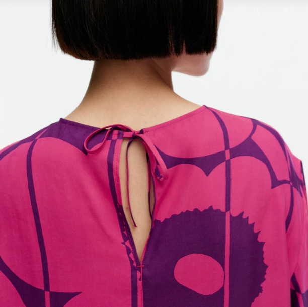 Marimekko oaja vesi unikko Blouse pink purple lyocell viscose Top size ...