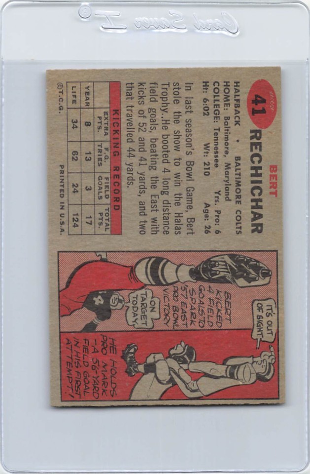 1957 Topps #41 Bert Rechichar Colts EX/MT 1546 | eBay