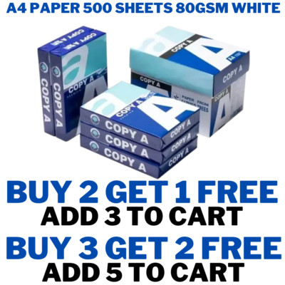 A4 Paper 500 Sheets 80GSM White Multipurpose Premium Quality - Fast UK ...