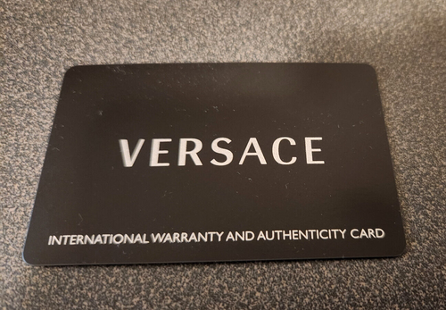 VERSACE BLANK CERTIFICATE dealer Card Guarantee Card NO RETAILER STAMP ...
