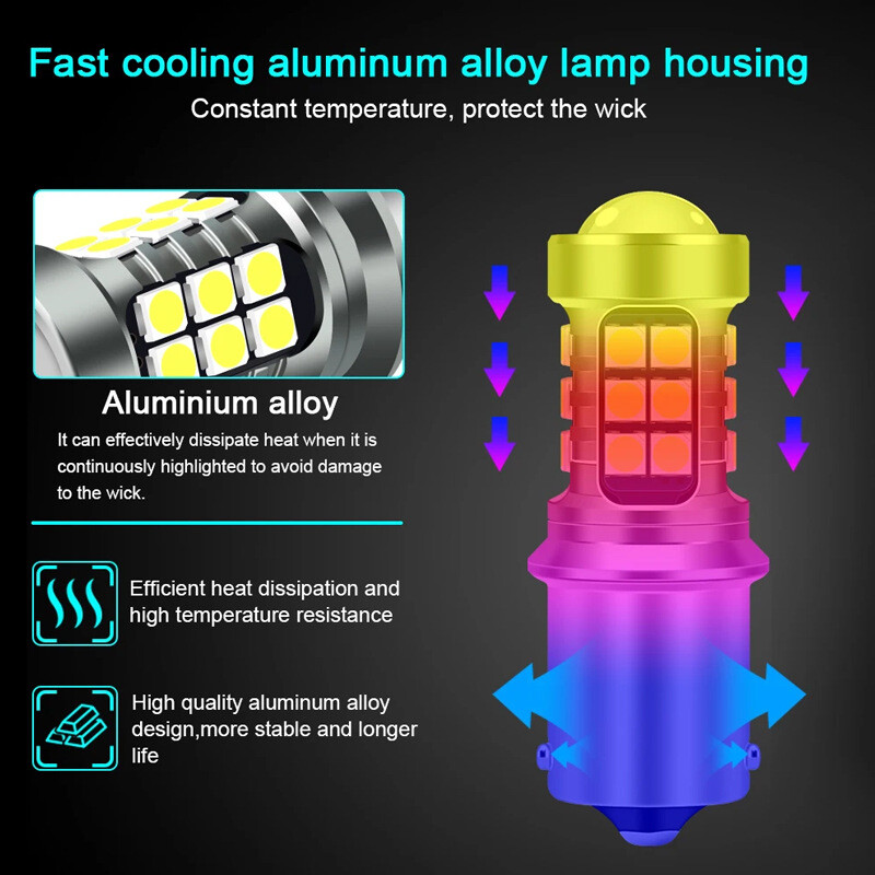 2x White Strobe Flashing LED Bulb For Car Backup Reverse Light 912 921 ...