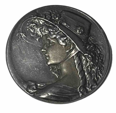 Sterling Silver Armand Bargas Art Nouveau Lady In Floral Hat Pin Brooch ...