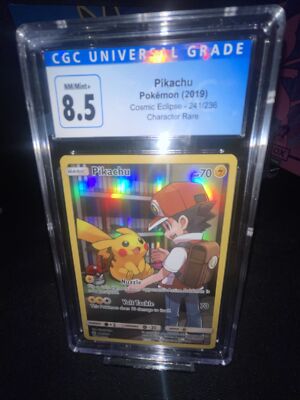 PIKACHU Character Rare #241 Pokemon TCG 2019 Cosmic Eclipse CGC 8.5 NM ...