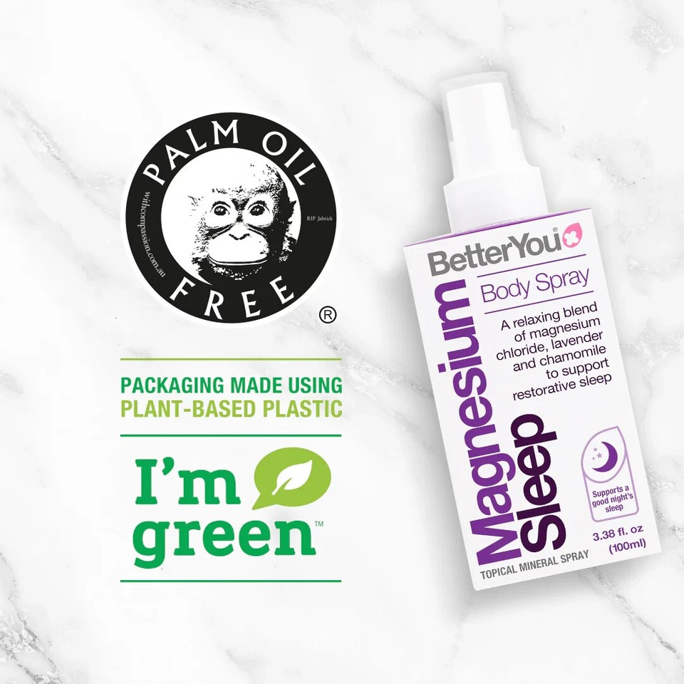 BetterYou Magnesium Sleep Body Spray Helps with Restless Legs -Deep ...