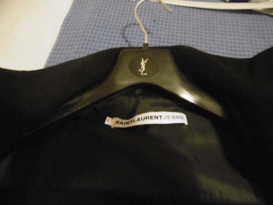 VINTAGE MENS YVES SAINT LAURENT YSL BEIGE FLEECE LINED ZIP JACKET COAT ...