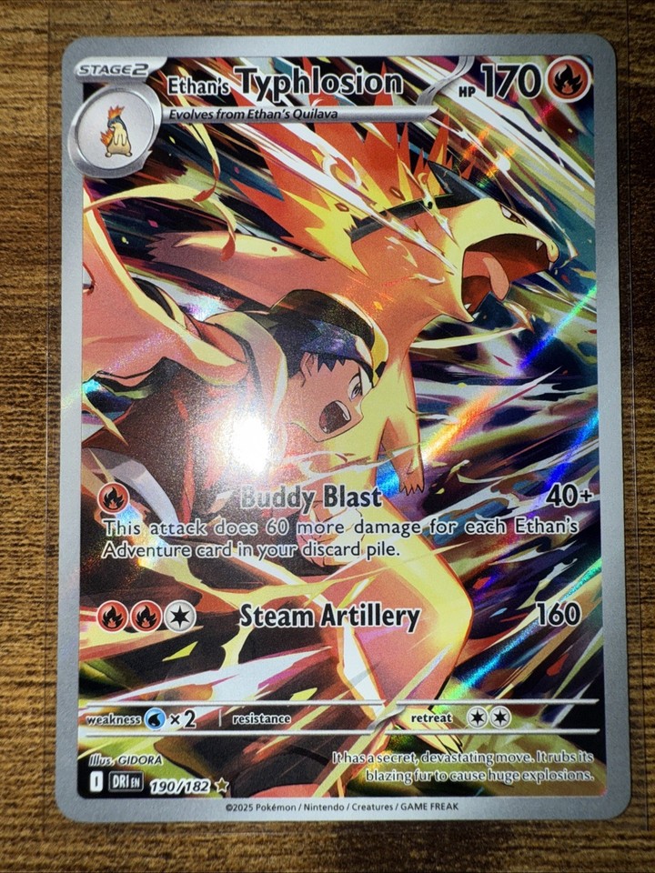 Ethan's Typhlosion Holo Illustration Rare Card 190/182 Sv10: Destined ...
