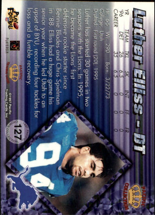 1997 Pacific Football Card #127 Luther Elliss | eBay
