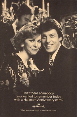 1975 PRINT AD ~ HALLMARK ANNIVERSARY GREETING CARD PROMO COUPLE OUT ...