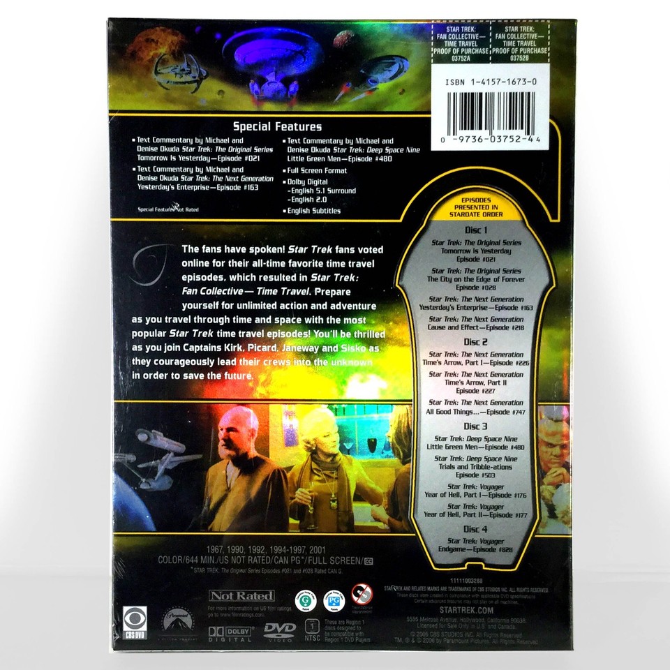 Star Trek: Fan Collective: Time Travel (4-Disc DVD, 1967-2001) Brand ...