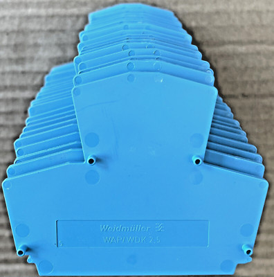 (25) WEIDMULLER WAP/WDK 2.5, 1059180000, Blue, Terminal End Plate, NEW ...