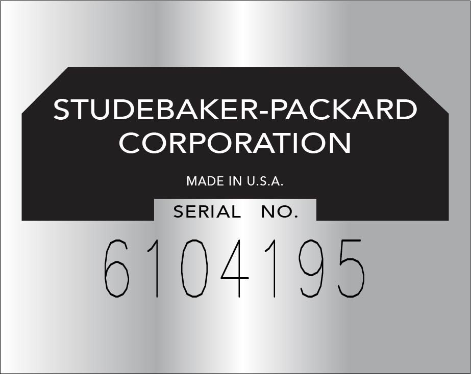 STUDEBAKER PACKARD MODEL SERIAL NUMBER DATA PLATE ID TAG | eBay