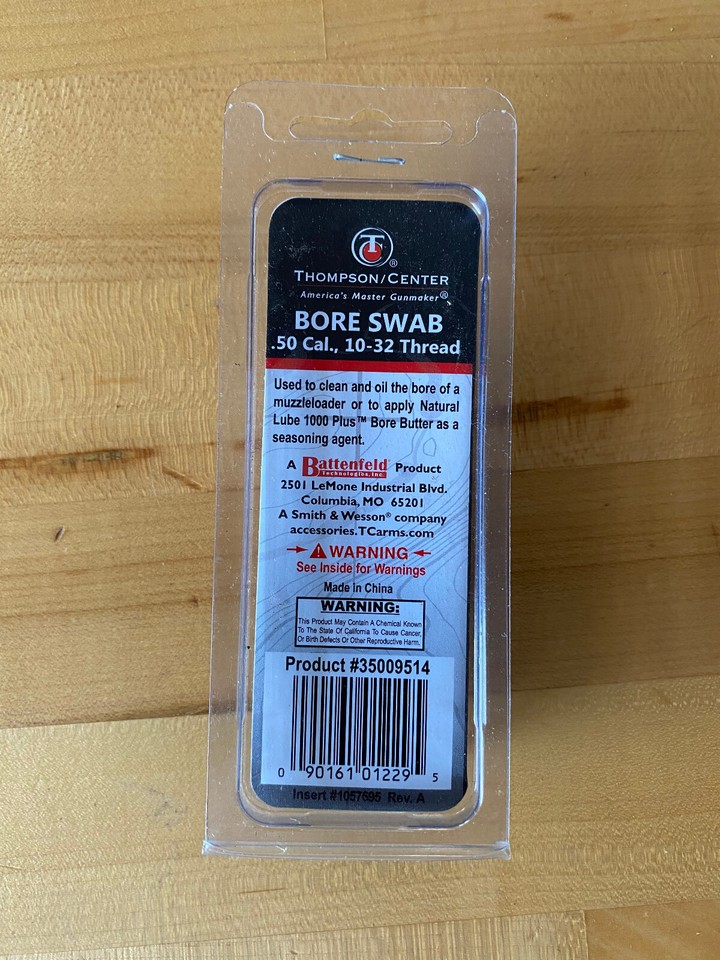 Thompson Center Bore Swab .50 Caliber 10-32 thread to clean & oil ...