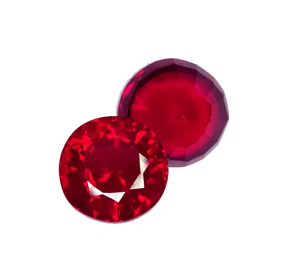 8-10 Ct Natural Red Ruby Loose Certified Gemstone Pair Round Cut Ruby ...