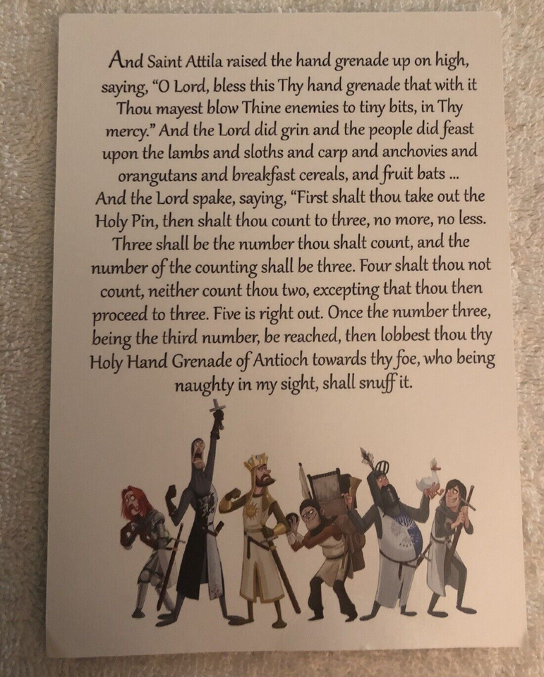 MONTY PYTHON THE HOLY GRAIL POST CARD. WE ARE THE KNIGHTS WHO SAY NI | eBay