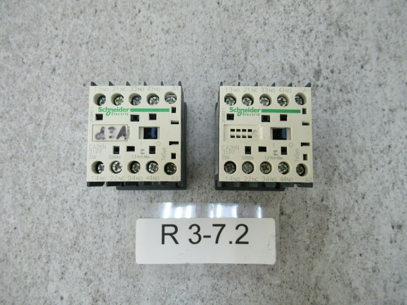 2x Schneider Electric CA2KN 31P7 Auxiliary Contactor 230V 50/60Hz 1.3N ...