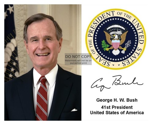 PRESIDENT GEORGE H.W. BUSH PRESIDENTIAL SEAL AUTOGRAPHED 8X10 ...