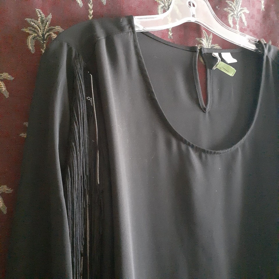 Cato Black Party Blouse Top Sheer Holiday Career Shoulder Flapper ...