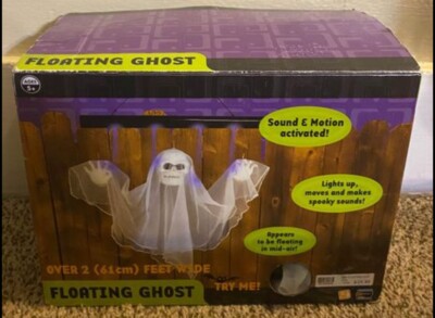 Vintage Gemmy Floating Animated Halloween Ghost Prop With Original Box ...