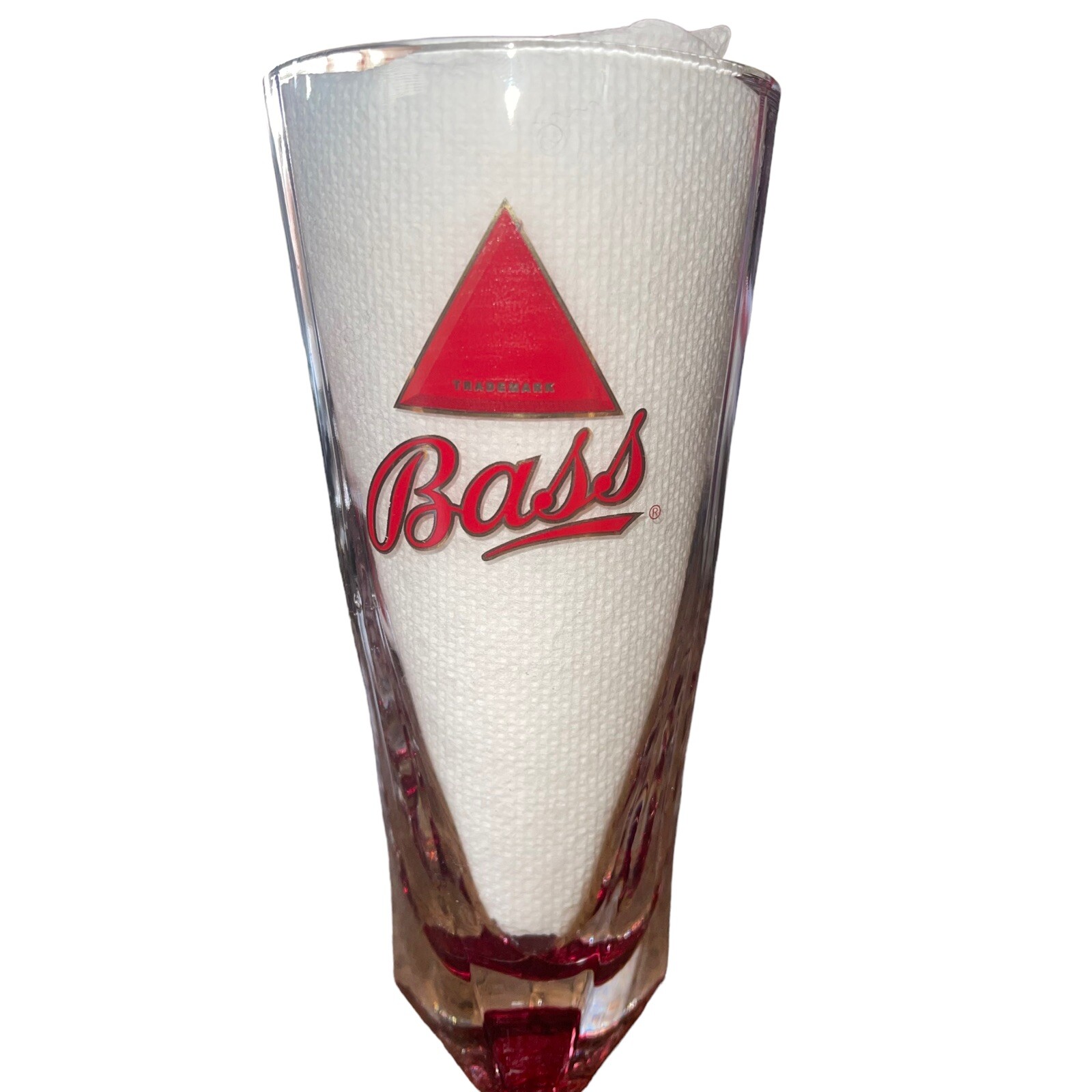 Vintage Bass Beer Triangle Red Bottom Pint Pilsner Beer Glass | eBay