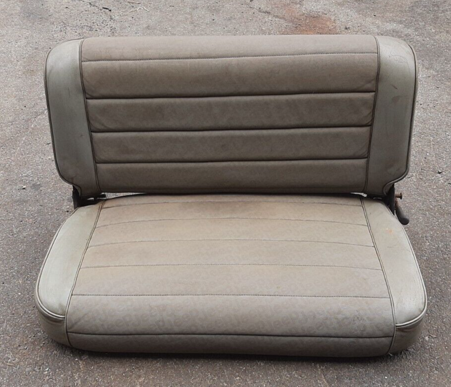 Jeep LOGO Wrangler YJ CJ 76-95 Folding Tumble Rear Bench Seat GREY GRAY ...