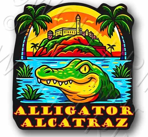 Alligator Alcatraz Decal Sticker 4.5" Tall Funny Florida Everglades ...