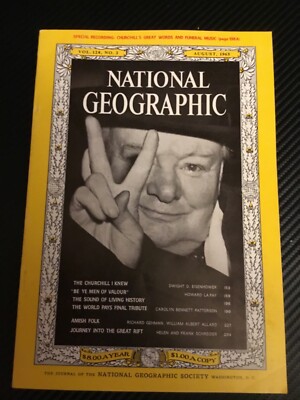 National Geographic August 1965 Sir Winston Churchill w/ Unplayed ...