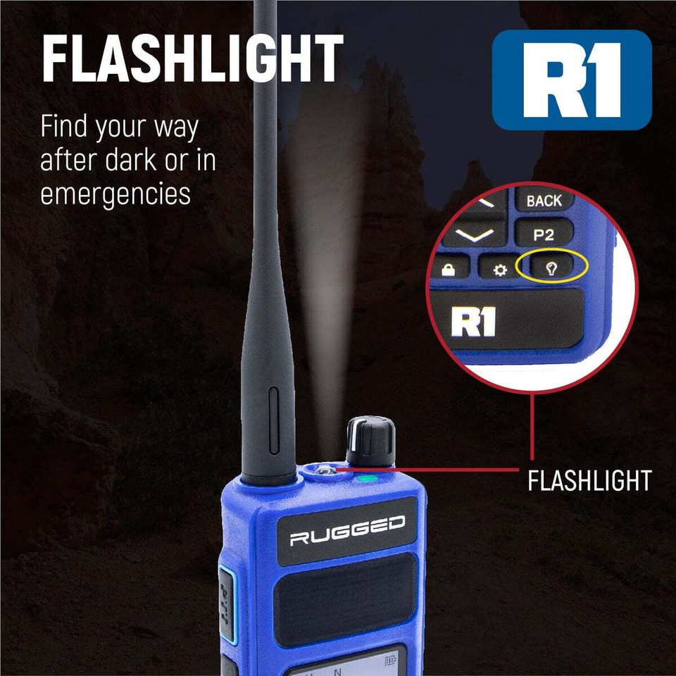 Rugged Radios R1 Blue Digital and Analog Business Band Two Way Handheld ...
