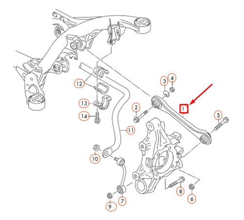 NEW VOLKSWAGEN TOUAREG 7P REAR LEFT TRACK ROD 7P0501529 ORIGINAL | eBay
