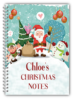 A5 PERSONALISED CHRISTMAS NOTEBOOK/ NOTE PAD LINED/ PERSONAL CHRISTMAS ...
