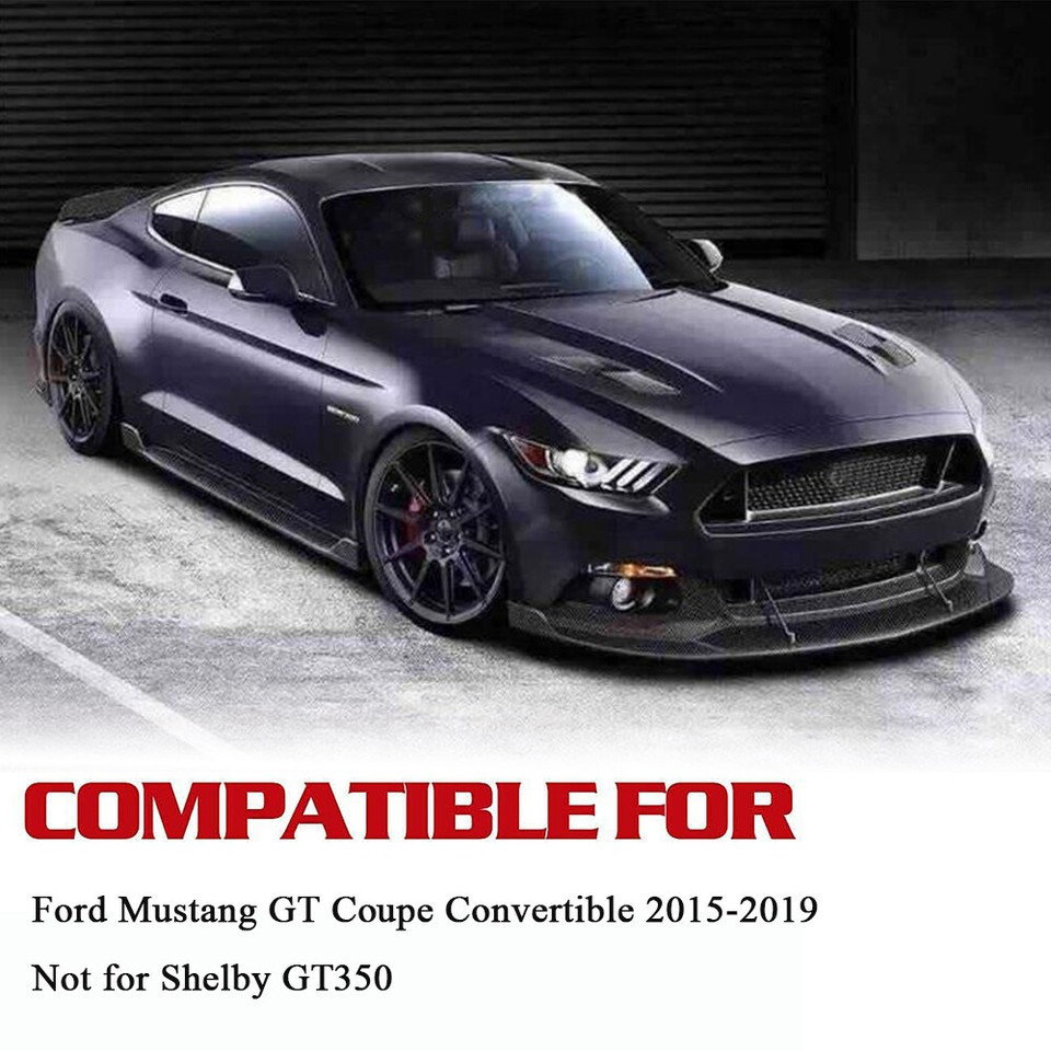 For Ford Mustang GT 2-Door 15-19 Real Carbon Fiber Side Skirt Extension ...