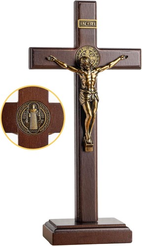 10 Inch Wooden Jesus Crucifix Cross with Stand | eBay