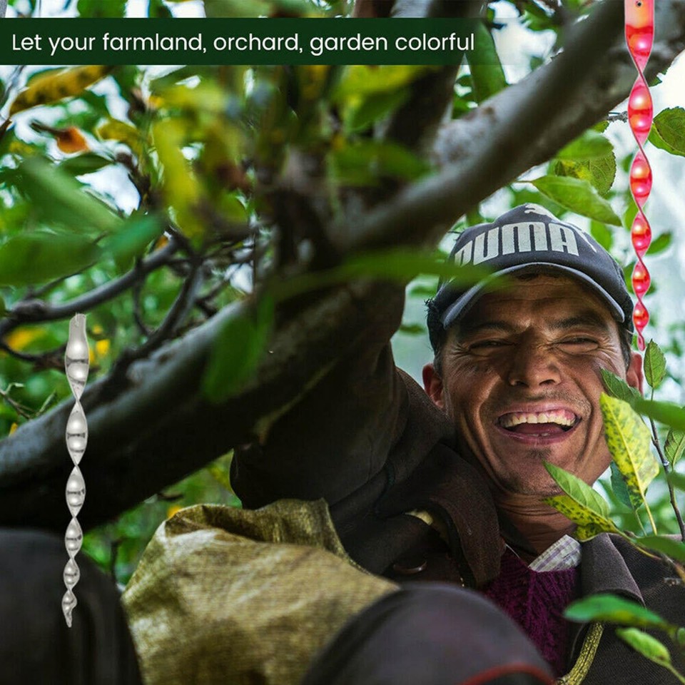 10* Garden Bird Repellent Pest Control Reflective Rod Wind Spiral ...